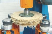 China industrialized Semi-Auto Stainless Steel Pot glazing Machine Utensil Surface Buffing Machine For Pan Side for sale