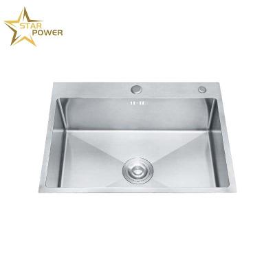 China 304 Stainless Steel Hand-Made Kitchen Sink Customizable Size Shape And Function For Kitchen Space for sale