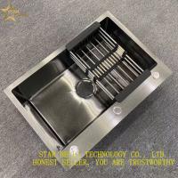 China 304 Stainless Steel Hand-Made Kitchen Sink Customizable Size Shape And Function For Kitchen Space for sale