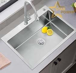 China 33 Inches Handmade Kitchen Sink Stainless Steel Simple Basin Type for sale