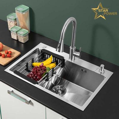 China Household Kitchen Stainless Steel Hand-Made Sink  Large Trough Customized for sale