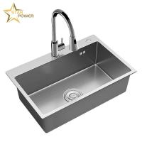 China Household Kitchen Stainless Steel Hand Sink Large Single Trough for sale
