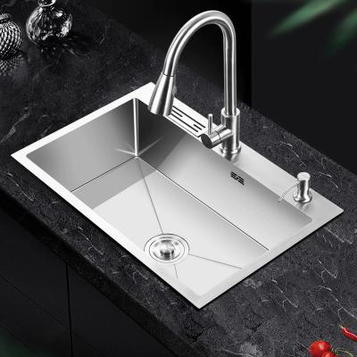 China Metal Stainless Steel Hand-Made Sink For Household Kitchens for sale