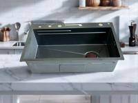 China Grey Partition Kitchen Sink 11kg Stainless Steel Double-Bowl for sale