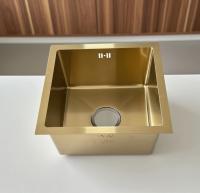 China SUS304 Stainless Steel Gold Square Kitchen Sink for sale