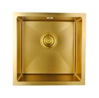China SUS304 Stainless Steel Gold Square Kitchen Sink for sale