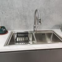 China Undermount & Top Mount Compatible Adjustable Speed Stainless Steel Kitchen Sink with Rack | Custom Steel Gauge Available | Custom Basin Depth Available | Rust Proof & Corrosion Resistant for sale