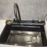 China Black Stainless Steel Double-Bowl Kitchen Sink Undermount for sale