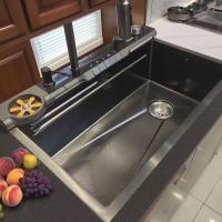 China Undermount Stainless Steel Kitchen Sink with Drainboard for sale