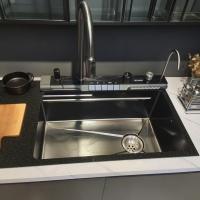 China Undermount Stainless Steel Kitchen Sink with Drainboard for sale