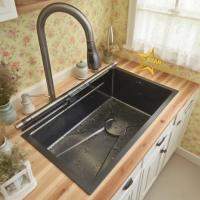 China Stainless Steel Double Bowl Kitchen Sink 11kg with Grey Partition for sale