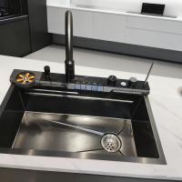 China Stainless Steel Kitchen Sink 900mm×550mm with Integrated Faucet for sale