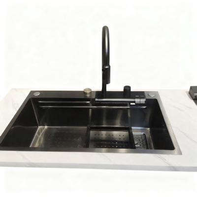 China 800mm Double-Bowl Stainless Steel Kitchen Sink Set with High-Arc Faucet for Modern Kitchens for sale