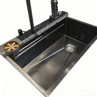 China 800mm Double-Bowl Stainless Steel Kitchen Sink Set with High-Arc Faucet for Modern Kitchens for sale