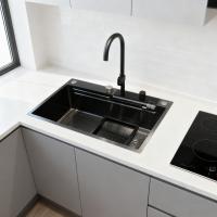 China 800mm Double-Bowl Stainless Steel Kitchen Sink Set with High-Arc Faucet and 1 Year Warranty for Modern Kitchens | Custom Basin Depth Available | Custom Steel Gauge Available for sale