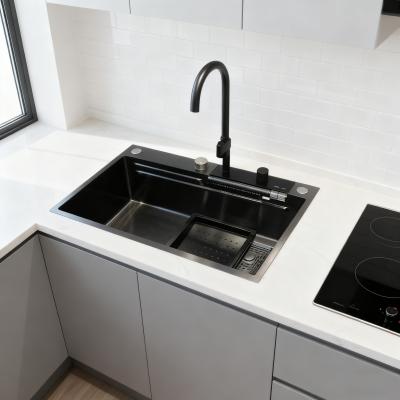 China 800mm Double-Bowl Stainless Steel Kitchen Sink Set with High-Arc Faucet and 1 Year Warranty for Modern Kitchens | Custom Basin Depth Available | Custom Steel Gauge Available for sale