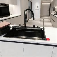 China 800mm Double-Bowl Stainless Steel Kitchen Sink Set with High-Arc Faucet and 1 Year Warranty for Modern Kitchens | Custom Basin Depth Available | Custom Steel Gauge Available for sale