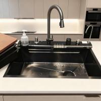China 800mm Dual-Basin Stainless Steel Kitchen Sink with Brushed Finish, Sound-Dampening Pads, and Rear-set Drain | Custom Basin Depth Available | Custom Steel Gauge Available for sale