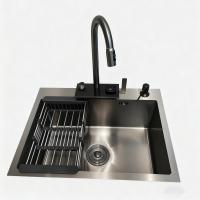 China Artisan-Crafted 304 Stainless Steel Single Kitchen Sink - Hand-Polished Brushed Finish for sale