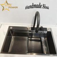 China Handmade Forged Food-Grade 304 Stainless Steel Kitchen Sink with Thickened Panel and Double/Single Bowl Structure for sale