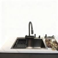 China CNC-Finished Hand-Polished Food Grade 304 Stainless Steel Single Bowl Kitchen Sink with Thickened Panel for sale