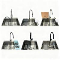 China Handmade Brushed Precision-Polished 304/316 Stainless Steel Undermount Kitchen Sink with Single or Double Bowl for sale
