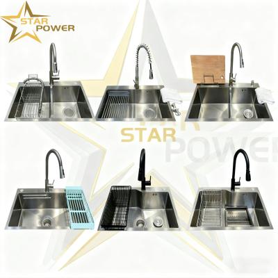 China Premium 304/316 Stainless Steel Kitchen Sink with 1.8-2.0mm Thickened Panel for Enhanced Durability for sale
