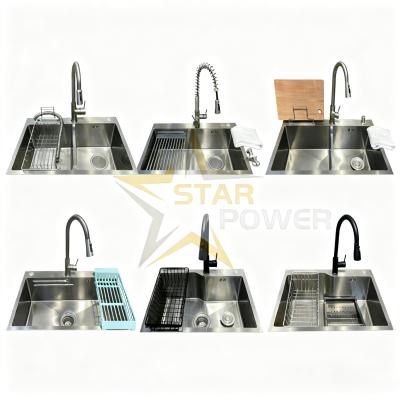 China 1.8mm Thickened 304/316 Stainless Steel Kitchen Sink with 25-30cm Deep Basin Undermount Single/Double Bowl for sale