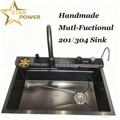 China Artisan-Crafted PVD Vacuum-Plated Handmade Stainless Steel Single/Double Bowl for sale