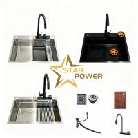 China Eco-Friendly 304 Stainless Steel Kitchen Sink with 250-300mm Bowl Depth and 1.2-1.5mm Panel Thickness for sale