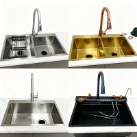 China Food-Contact-Grade 304 and 316 Stainless Steel Kitchen Sink with 250-300mm Bowl Depth and Handmade Craftsmanship for sale