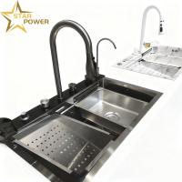 China Customised Multifunctional Cup Washer Hand-Precision Polished 304 Stainless Steel Kitchen Sink Double Bowl for sale