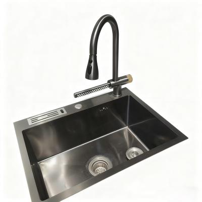 China Customised Multifunctional Cup Washer Hand-Precision Polished 304 Stainless Steel Kitchen Sink Double Bowl for sale