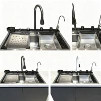 China Customized Premium Cup Washer Integrated Hand-Polished 304/316 Stainless Steel Kitchen Sink with 250-300mm Bowl Depth and 1.2-2.0mm Panel Thickness for sale