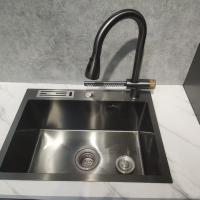 China Handmade 15° Slope Diversion Stainless Steel Kitchen Sink with 304/316 Food Grade Material for sale
