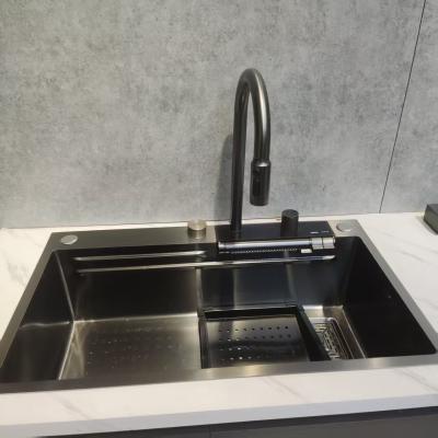China Handmade Stainless Steel Kitchen Sink with PVD Nano Oil-Resistant Self-Cleaning Technology and Handmade Craftsmanship for sale