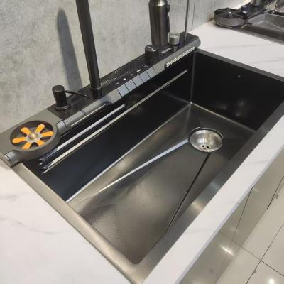 China Handmade Stainless Steel Kitchen Sink with Bowl Depth 250-300mm and Panel Thickness 1.2-1.5mm or 1.8-2.0mm for sale