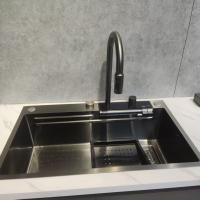 China Heat-Resistant 316L Stainless Steel Deep Bowl Sink with 250-300mm Bowl Depth and 1.2-1.5mm Panel Thickness for sale