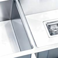 China STAR POWER 304 Stainless Steel Double Bowl Handmade Kitchen Sink with Customized Bowl Depth for sale