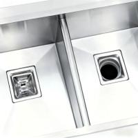 China STAR POWER Brushed Double-Bowl Handmade Kitchen Sink in 304 Stainless Steel for sale