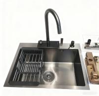 China 304 Stainless Steel Kitchen Sink Set | Premium Handcrafted Deep Bowl Washing Basin With Soundproof Anti-Condensation High Arc Kitchen Faucet | Custom Basin Depth Available | Custom Steel Gauge Available for sale