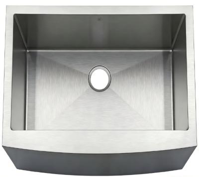China European Style Curved Front Heavy Duty Single Bowl Farm Sink in 304 Stainless Steel for sale