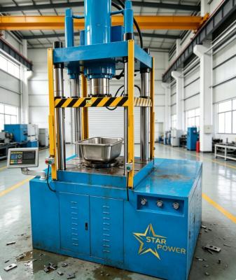 China Four Column Hydraulic Deep Drawing Press Machine | Automatic Deep Forming Equipment For 304 Stainless Steel Kitchen Sink Mass Production Line for sale
