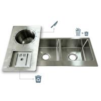 China Flush Mount / Inset Kitchen Sink 304 Stainless Steel Main & Auxiliary Bowl Kitchen Sink Gunmetal PVD Flush-Mount 600mm 9-Inch Deep Basin | Custom Basin Depth Available | Custom Steel Gauge Available for sale