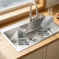China Commercial Heavy-Duty 304 Stainless Steel Kitchen Sink Drop-In 1000mm 280mm Deep Single Bowl Basin for sale