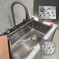 China Bionic Lotus Leaf Nano Oleophobic Handmade 316 Stainless Steel Kitchen Sink Single Bowl 700mm 220mm Deep Basin for sale