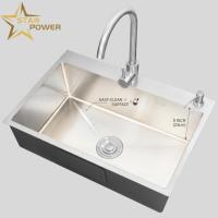 China 304 Stainless Steel Double Bowl Kitchen Sink with Nano-Coated Finish and 9-Inch Deep Basin for sale