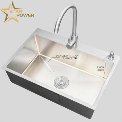 China 304 Stainless Steel Double Bowl Kitchen Sink with Nano-Coated Finish and 9-Inch Deep Basin for sale