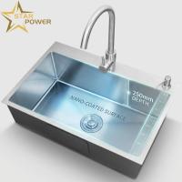 China Food-Grade 304 SS Nano-Coated Double Bowl Kitchen Sink with 250mm Deep Basin for sale