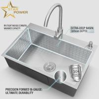 China Top Mount / Drop-in Kitchen Sink 18-Gauge 304 SS Double Bowl Kitchen Sink Matte Surface Top-Mount 1000mm 300mm Extra-Deep Basin | Custom Basin Depth Available | Custom Steel Gauge Available for sale